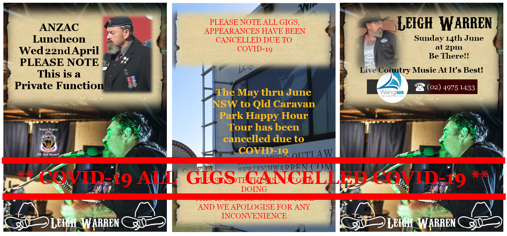All Gigs Everything - Cancelled because of COVID-19 - Leigh Warren ...